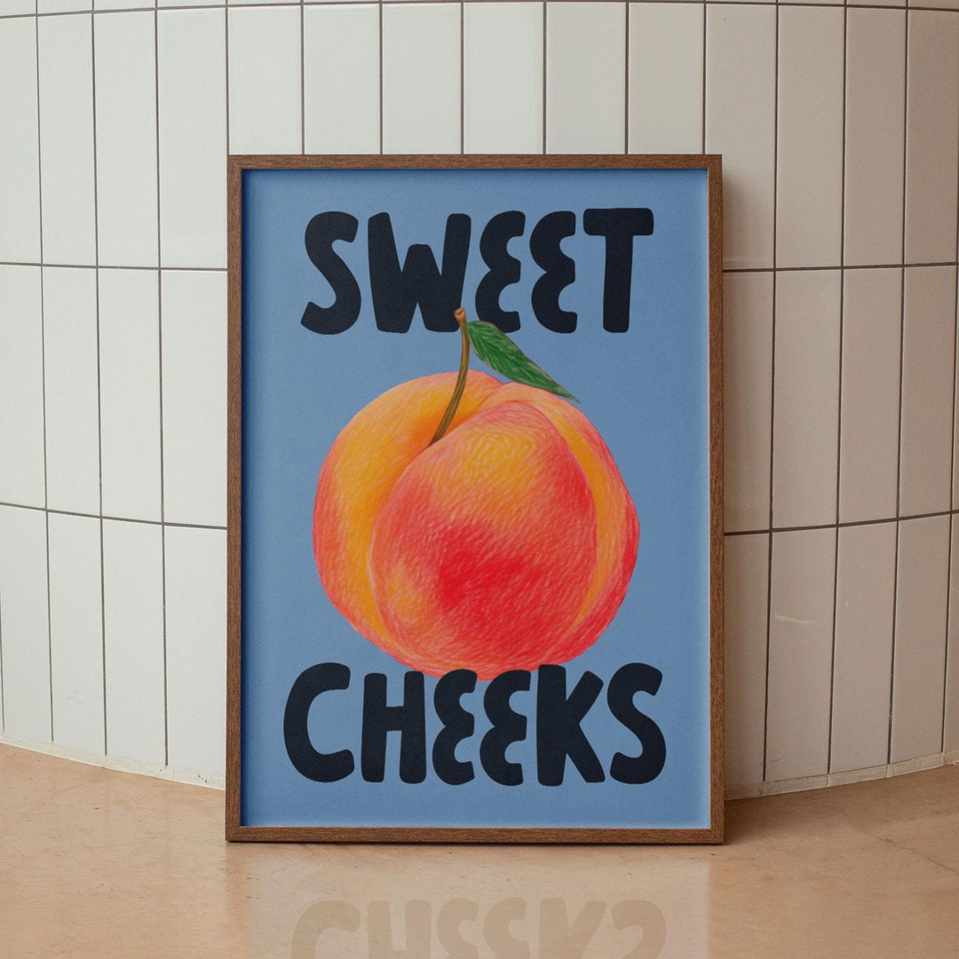 Sweet Cheeks Peach Printable - Digital Download Wall Art - Etsy