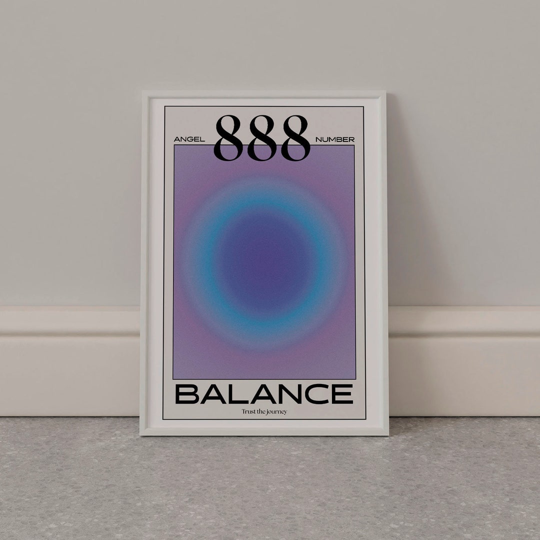 Angel Number 888 Balance Poster Digital Download Aura Gradient - Etsy