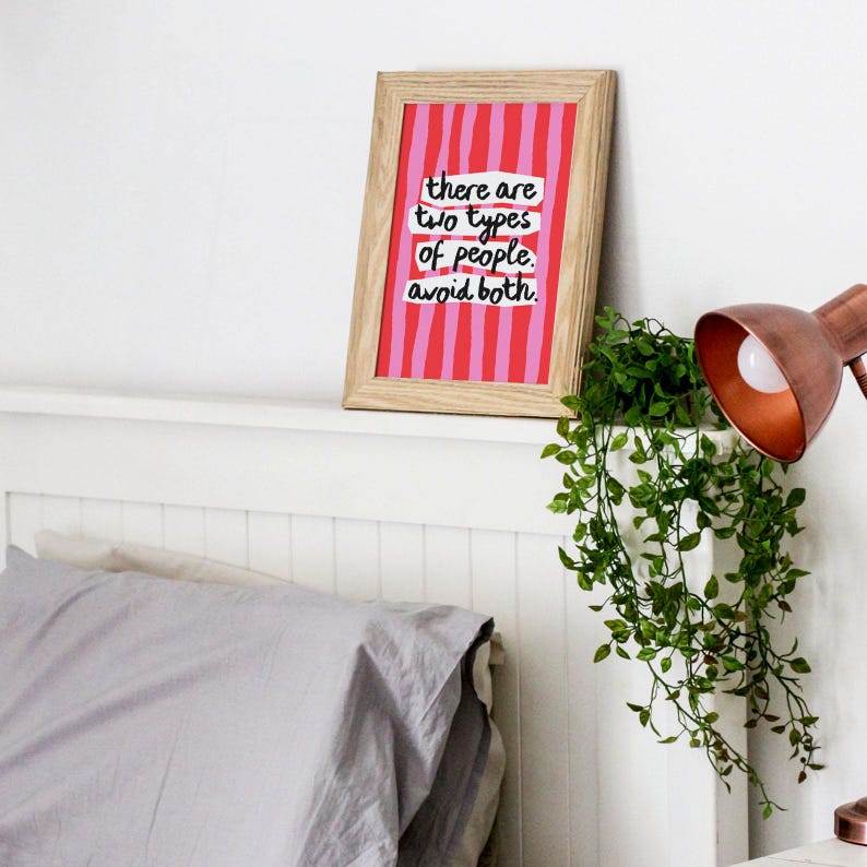 Introvert Poster: Funny Hand-drawn Quote, Antisocial Print (digital ...