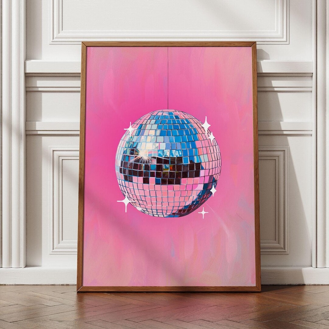 Disco Ball Printable, Mirror Ball Poster - Digital Download for Funky ...