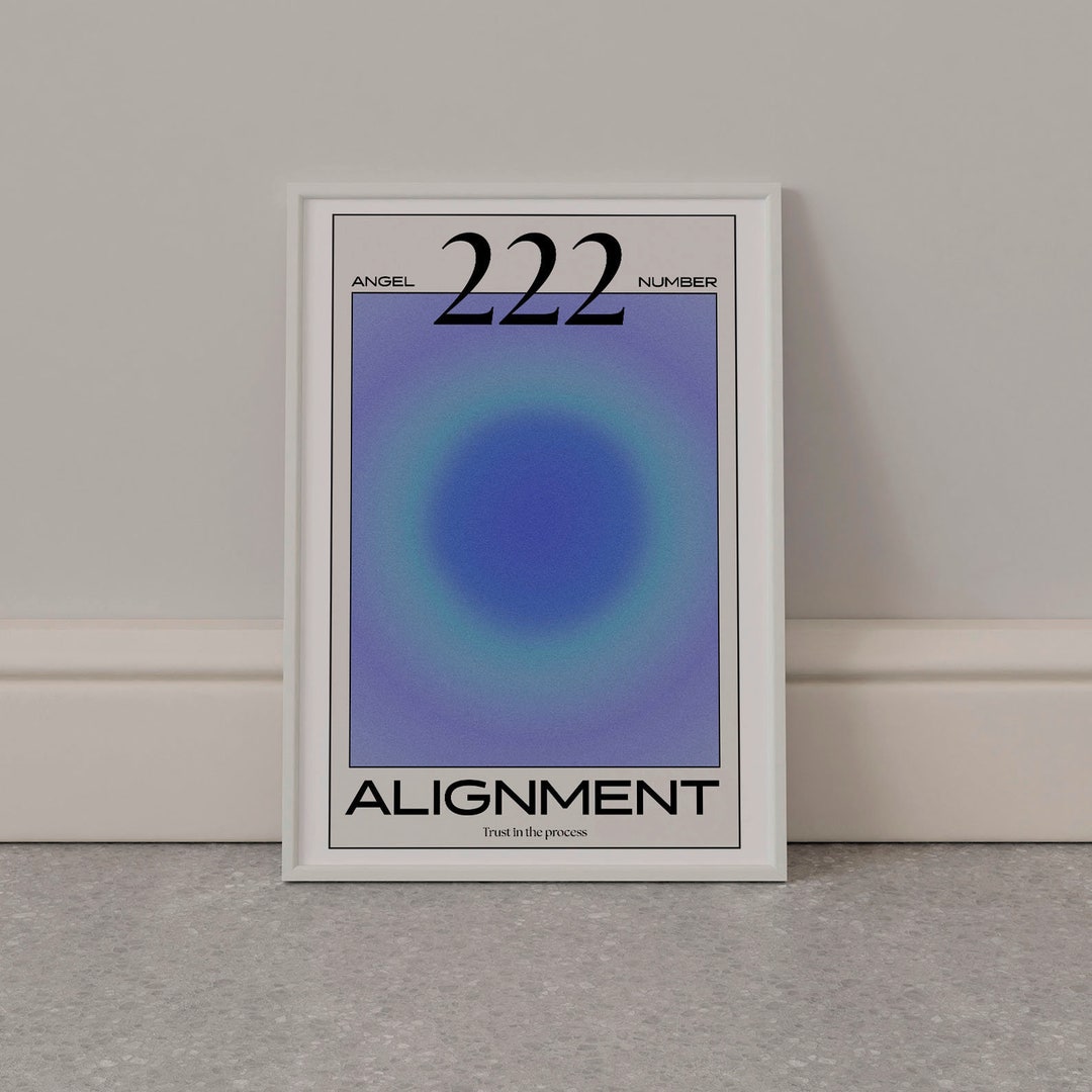 Angel Number 222 Alignment Poster Digital Download Blue Gradient Aura ...