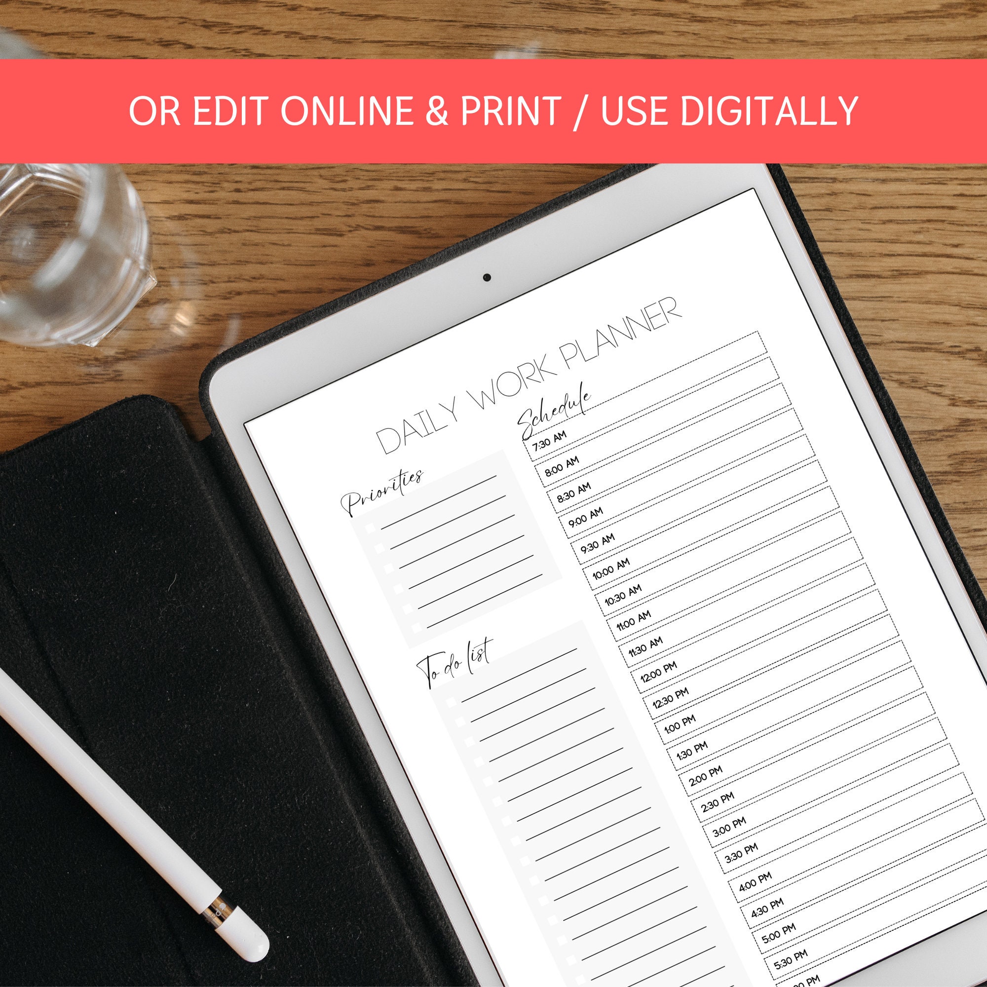 DAILY Work Life Planner Plan Your Day With This Minimalistic A4 Planner ...