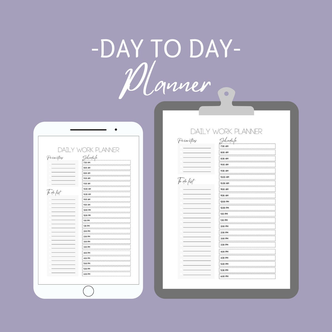 DAILY Work Life Planner | Plan Your Day With This Minimalistic A4 ...