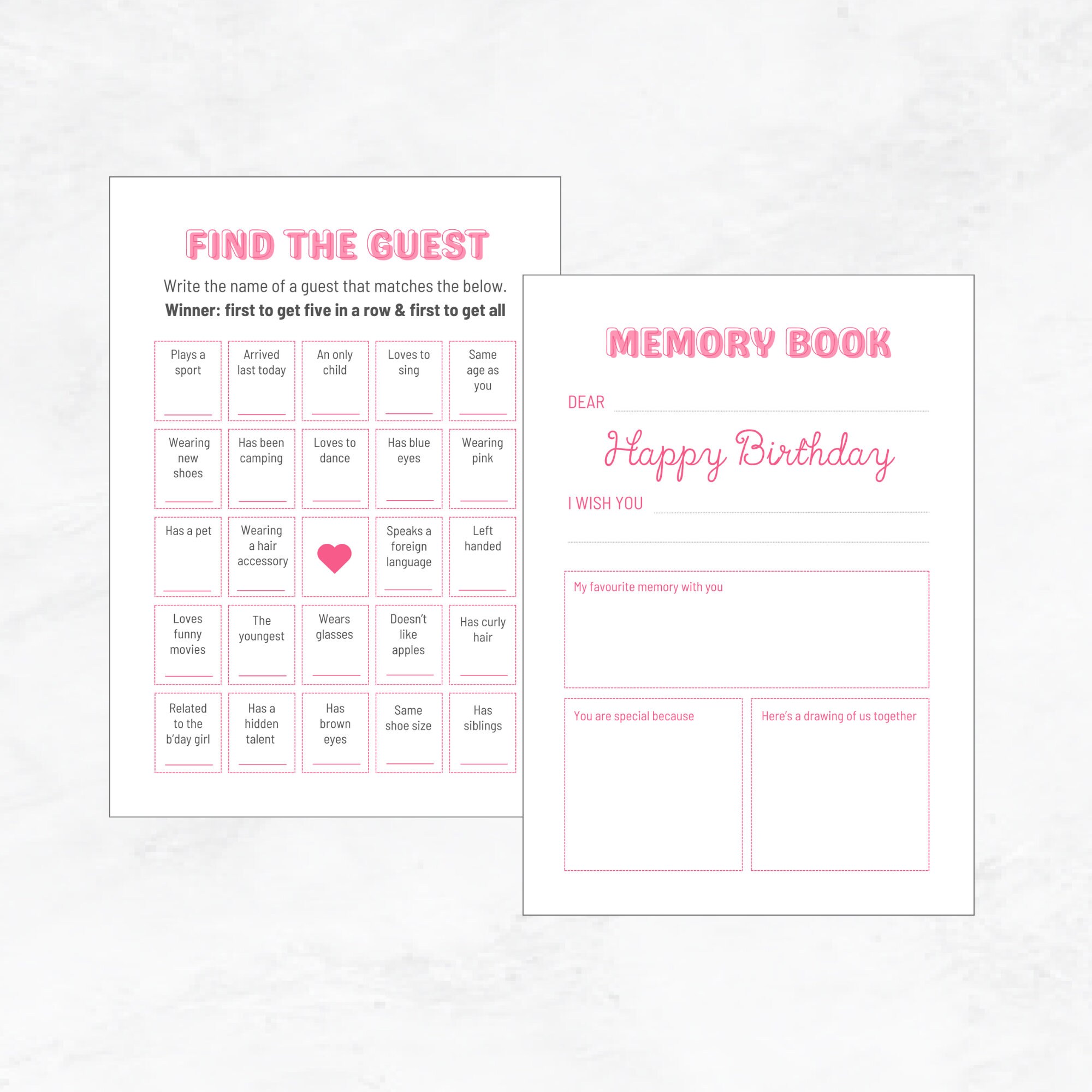 TEEN Birthday Printable Games | Girl Birthday Fun Games, Sweet 16, 13th ...