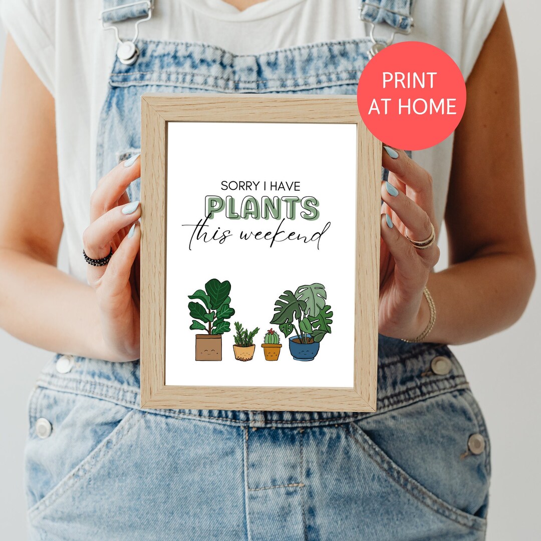 Funny Printable Plant Poster in A3 and A4 Sizes. Handmade Illustrated ...