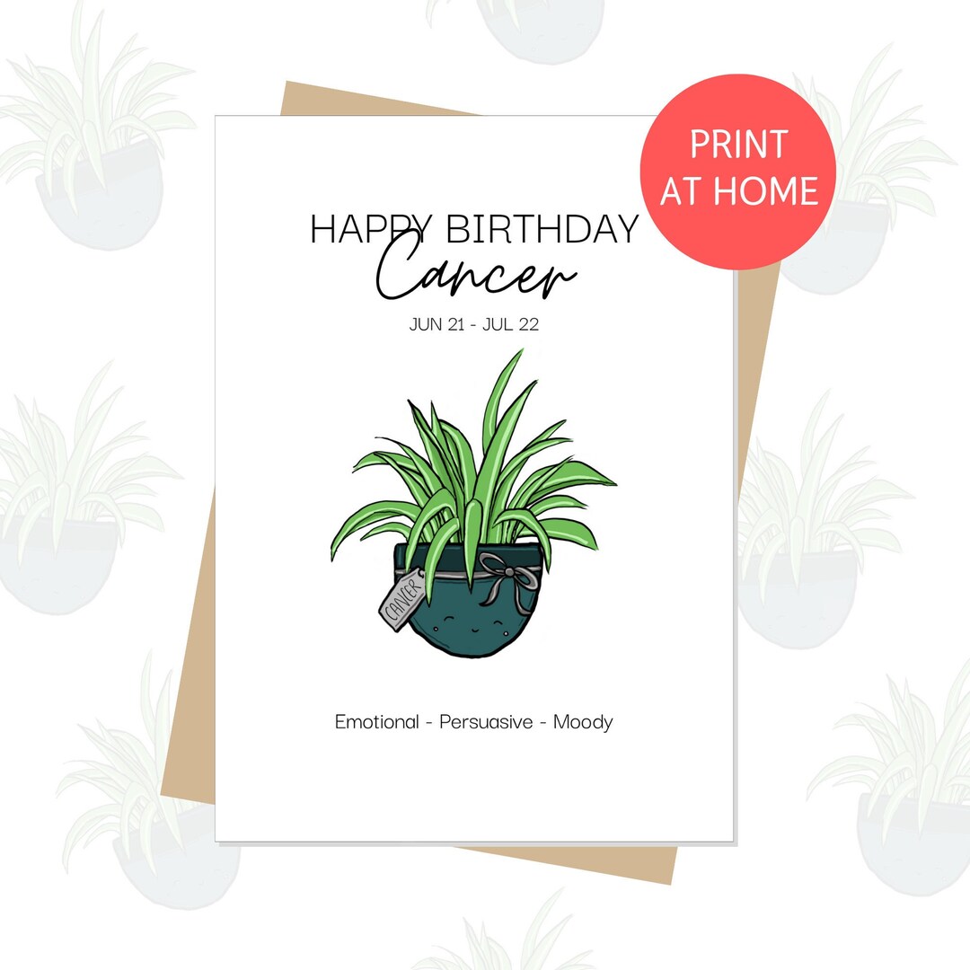 Happy Birthday CANCER Horoscope Birthday Card, Star Sign, Zodiac ...