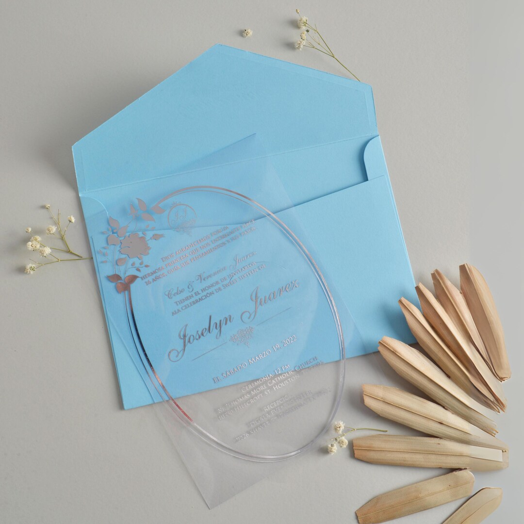 Acrylic Quinceanera Invitation, Quince, Quince Invitations, Acrylic in ...