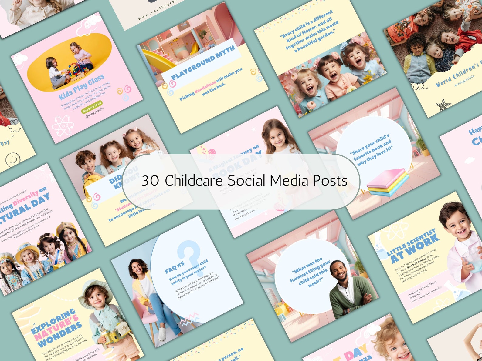 Childcare Posts, Social Media Childcare Marketing, Daycare Canva ...