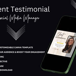Client Testimonial Template, CANVA Editable Instagram Posts, Feedback ...