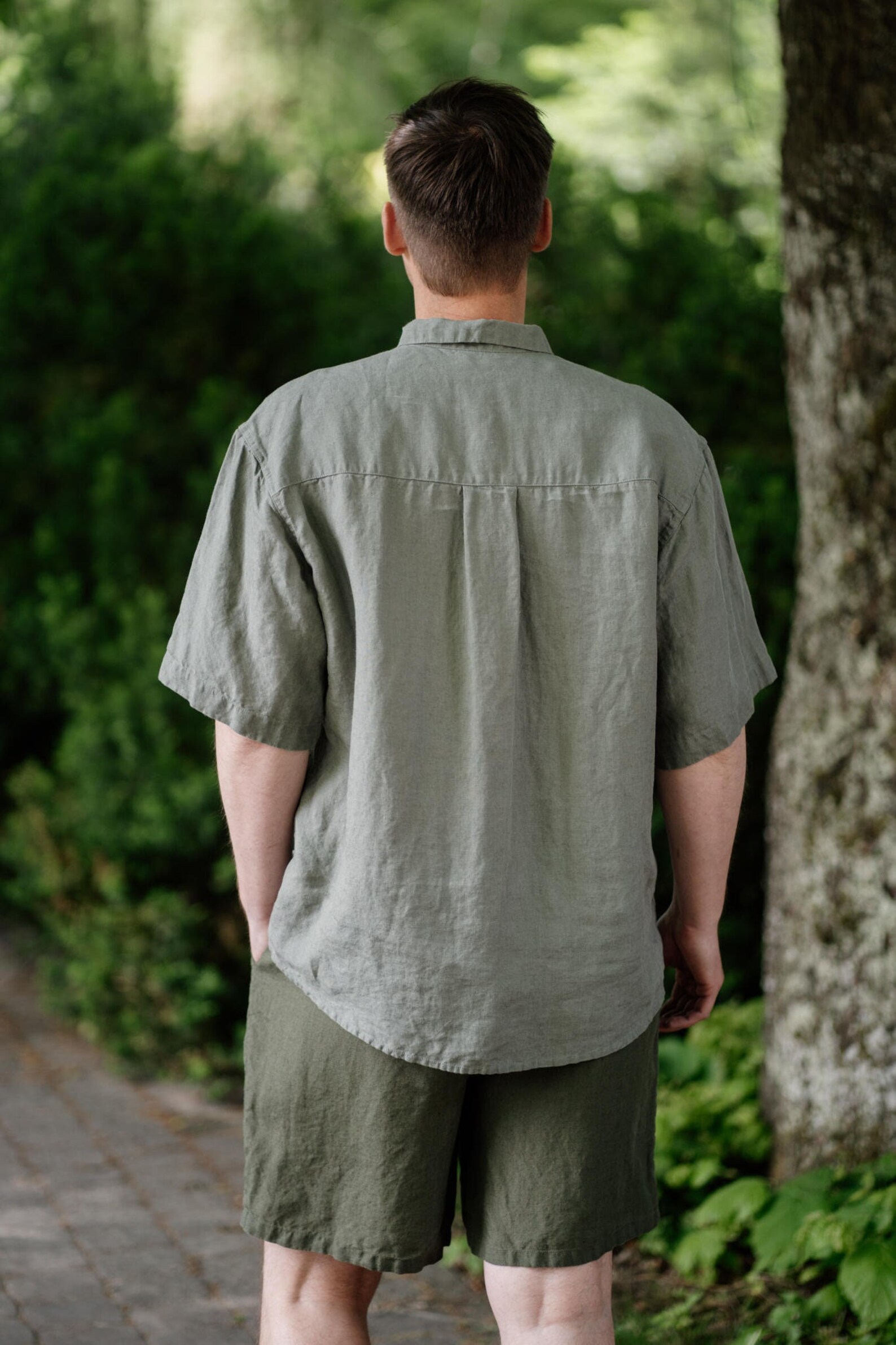 Linen Shirt for Men Nat, Beach Shirt for Men, Short Sleeve Linen Men's ...