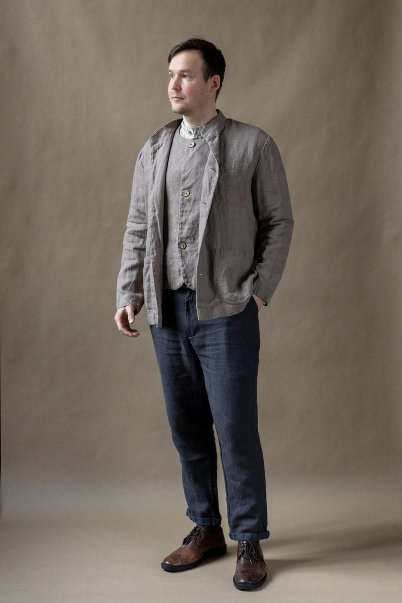 Warm Linen Jacket for Men Angus, Men's Jacket, Casual Men's Jacket ...