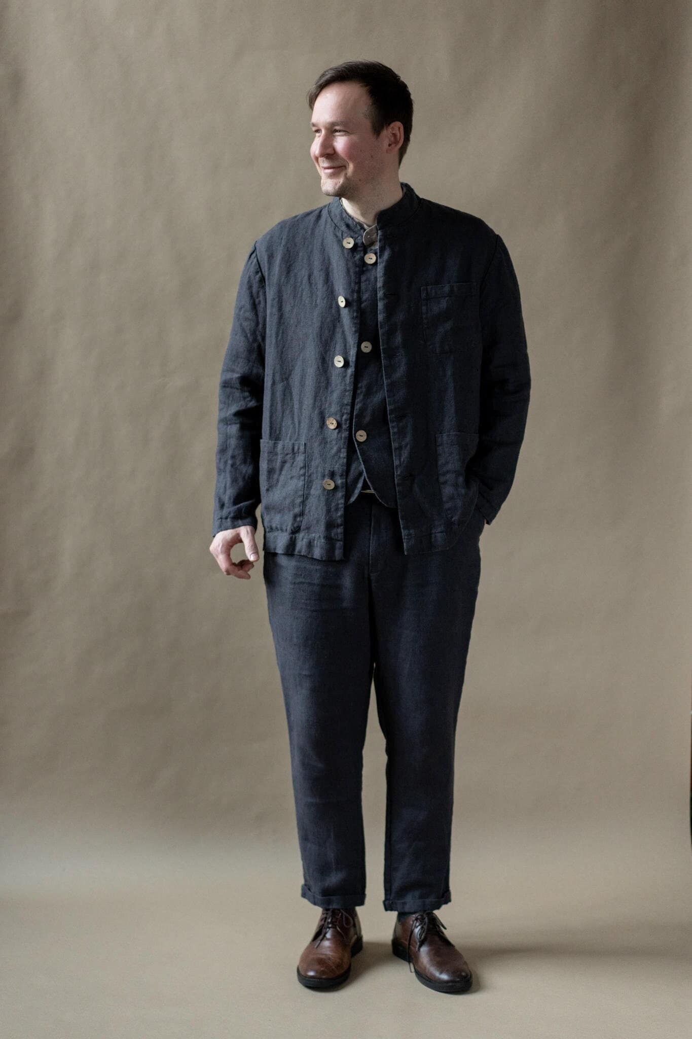 Warm Linen Jacket for Men Angus, Men's Jacket, Casual Men's Jacket ...