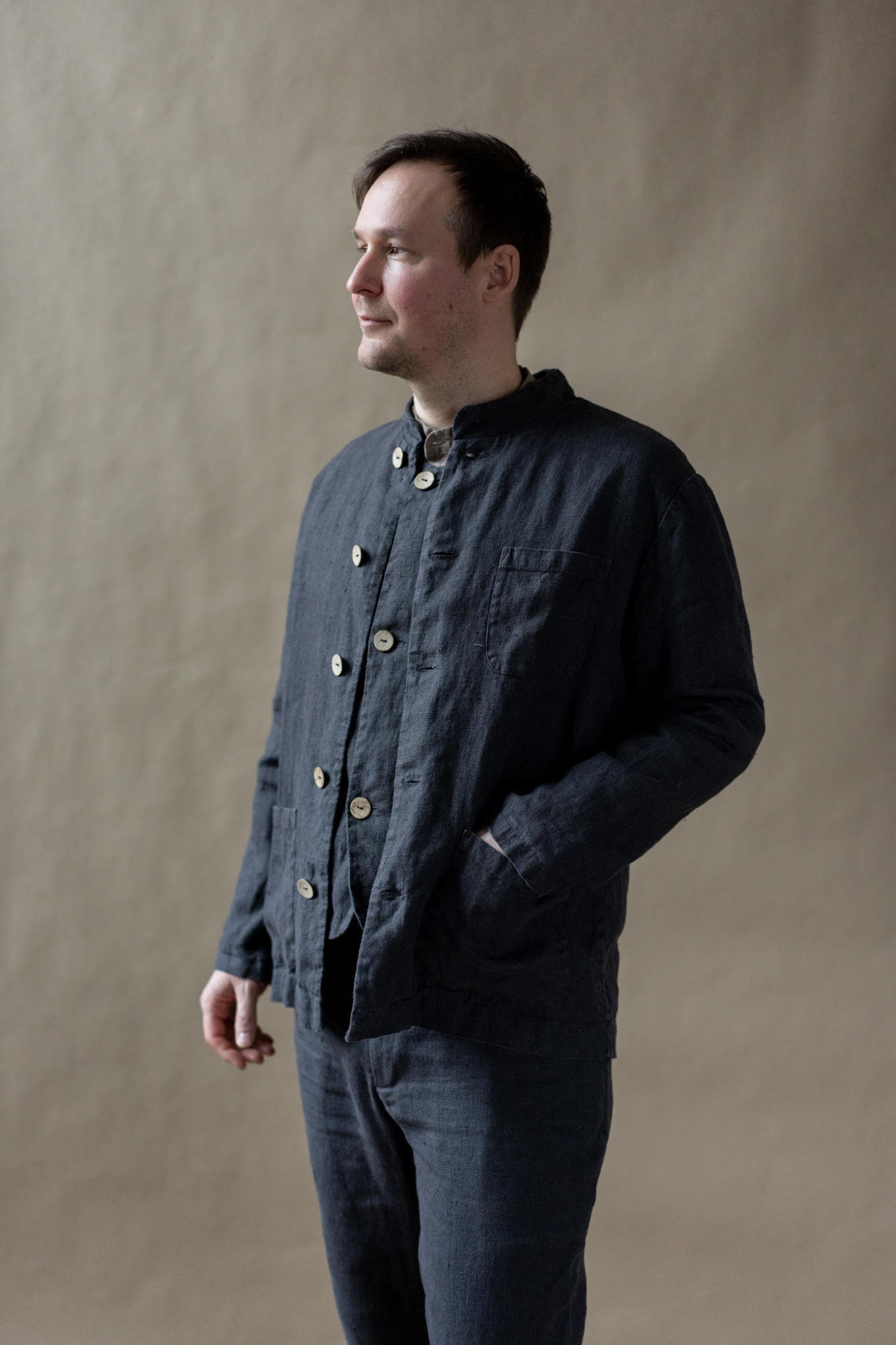 Warm Linen Jacket for Men Angus, Men's Jacket, Casual Men's Jacket ...