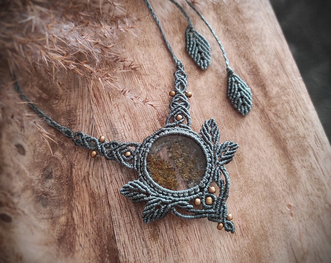 Hippie Macrame Necklace, Boho Macrame Necklace, Handmade Adjustable ...