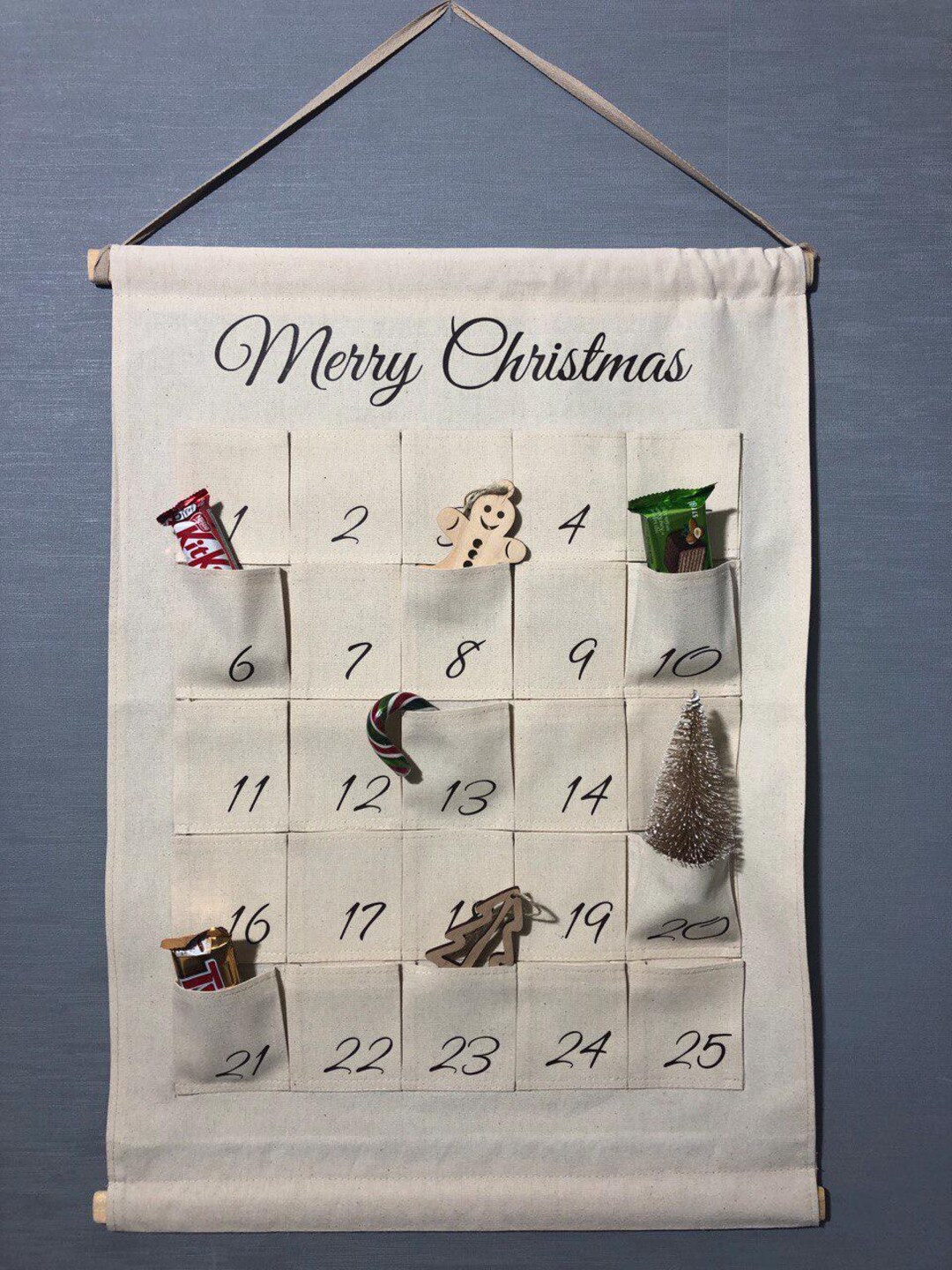 Christmas Advent Calendar for Kids With Embroidered. Fabric Advent ...