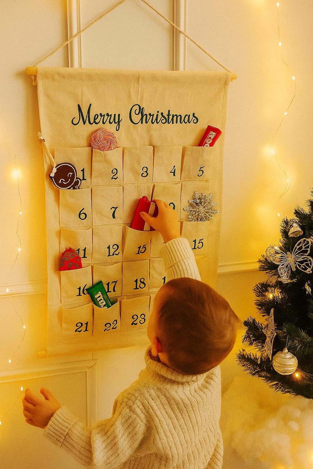Custom Embroidered Advent Calendar – Personalized Fabric Christmas ...