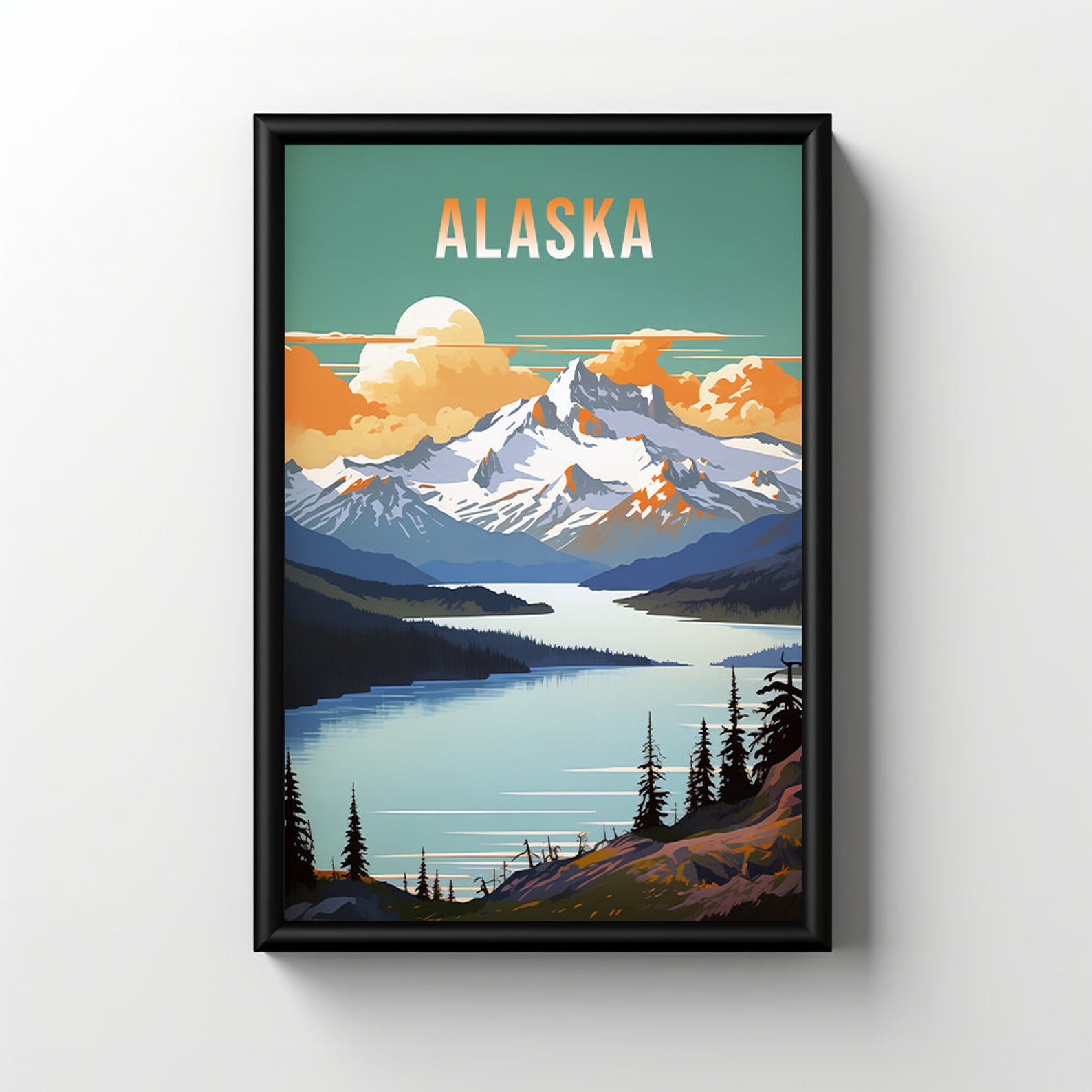 Alaska Vintage Poster, Alaska Wall Art, Alaska Retro Artwork, Alaska ...