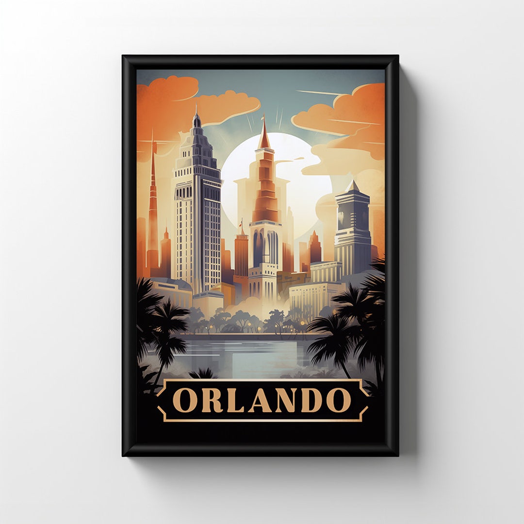 Orlando Florida Vintage Poster, Orlando Florida Wall Art, Orlando ...