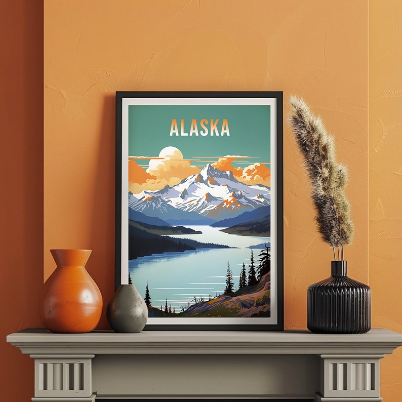Alaska Vintage Poster, Alaska Wall Art, Alaska Retro Artwork, Alaska ...