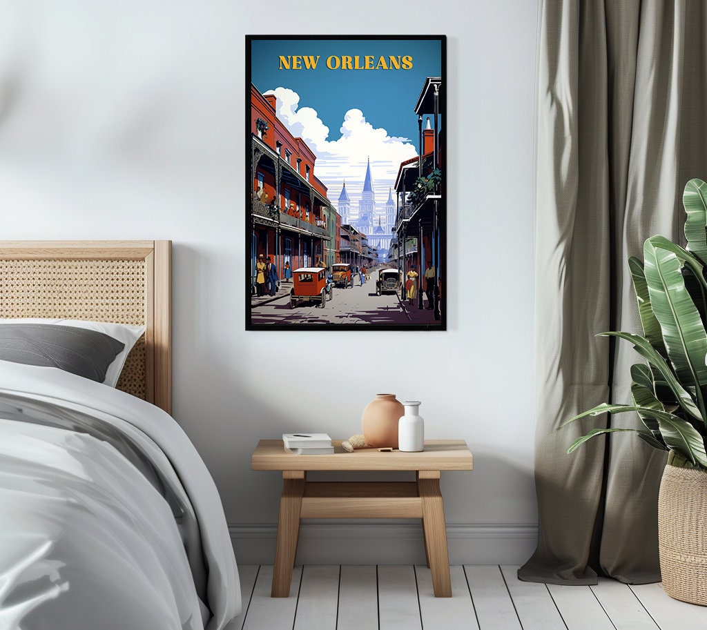 New Orleans Louisiana Vintage Poster, New Orleans Louisiana Wall Art ...
