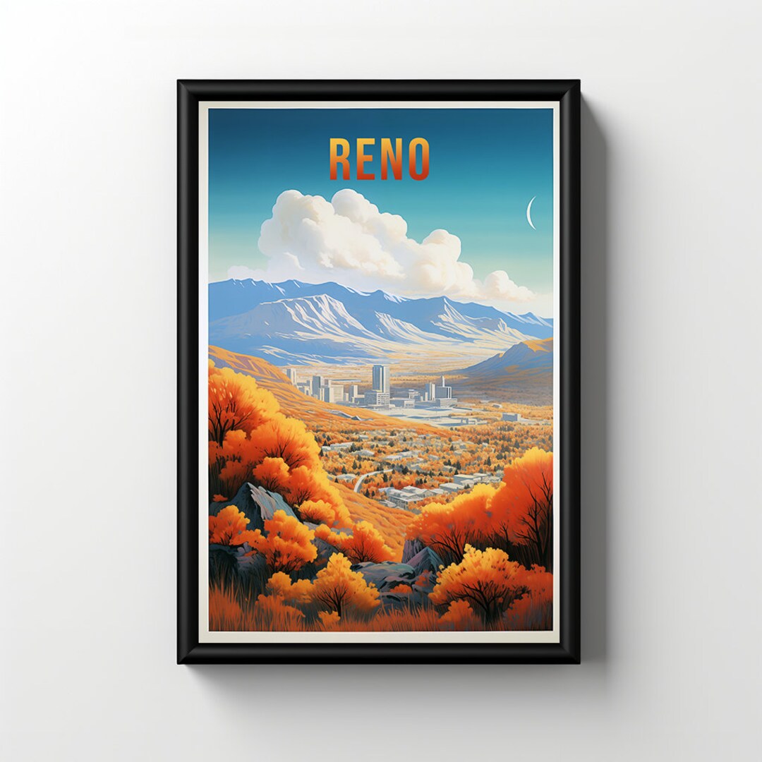 Reno Vintage Poster, Reno Wall Art, Reno Retro Digital Download - Etsy