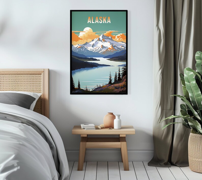 Alaska Vintage Poster, Alaska Wall Art, Alaska Retro Artwork, Alaska ...