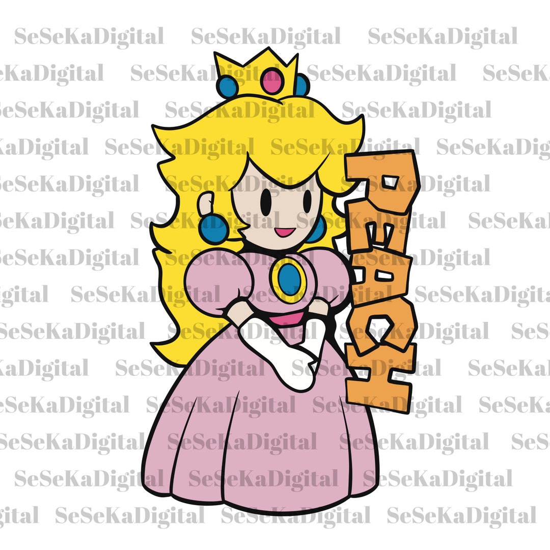 Princess Peach Svg , Princess Peach Png, Design for Shirt, Super Mario ...