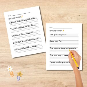 100 Sentence Writing Practice Worksheets, Handwriting Practice Busy ...