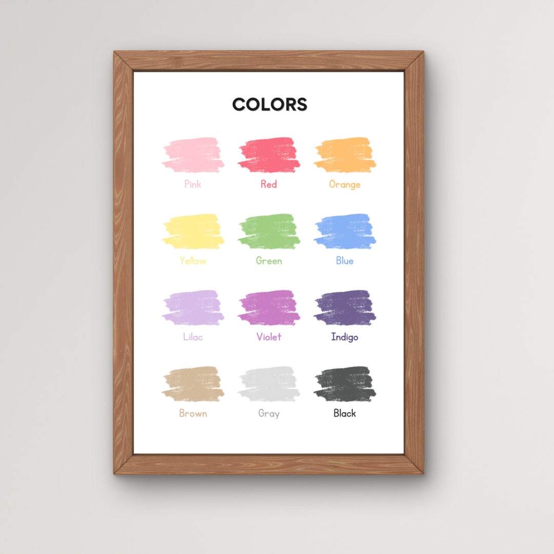 Colors Educational Printable Poster, Montessori, Learn Colors ...
