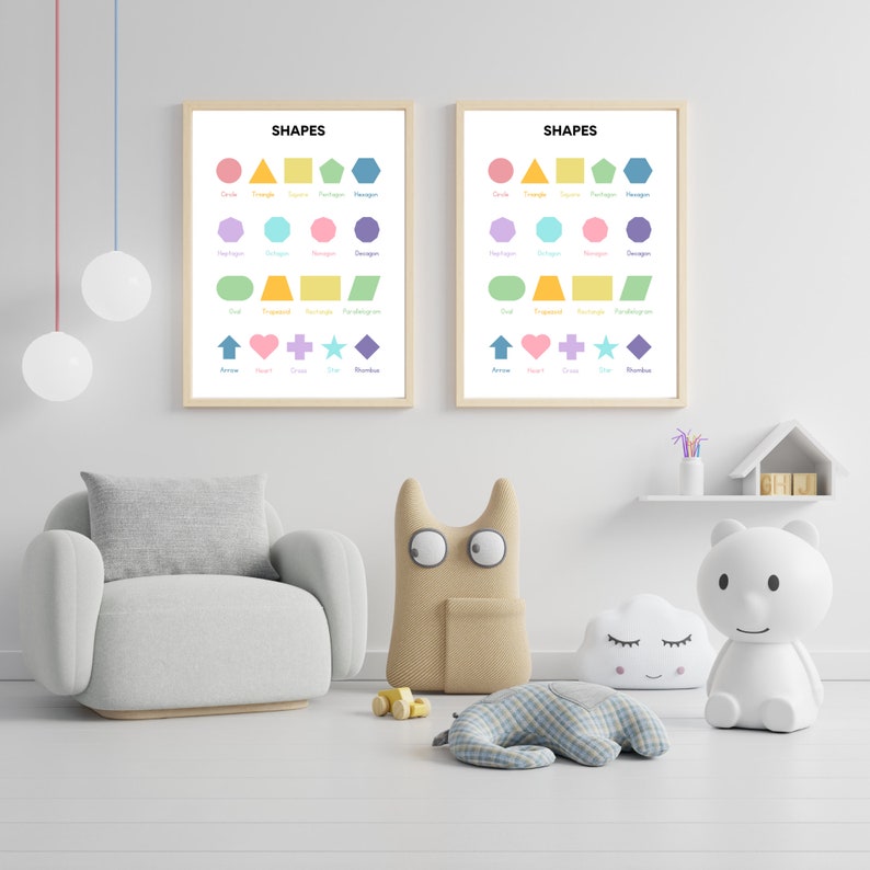 Shapes Poster, Educational Classroom Decor, Educational Wall Art ...