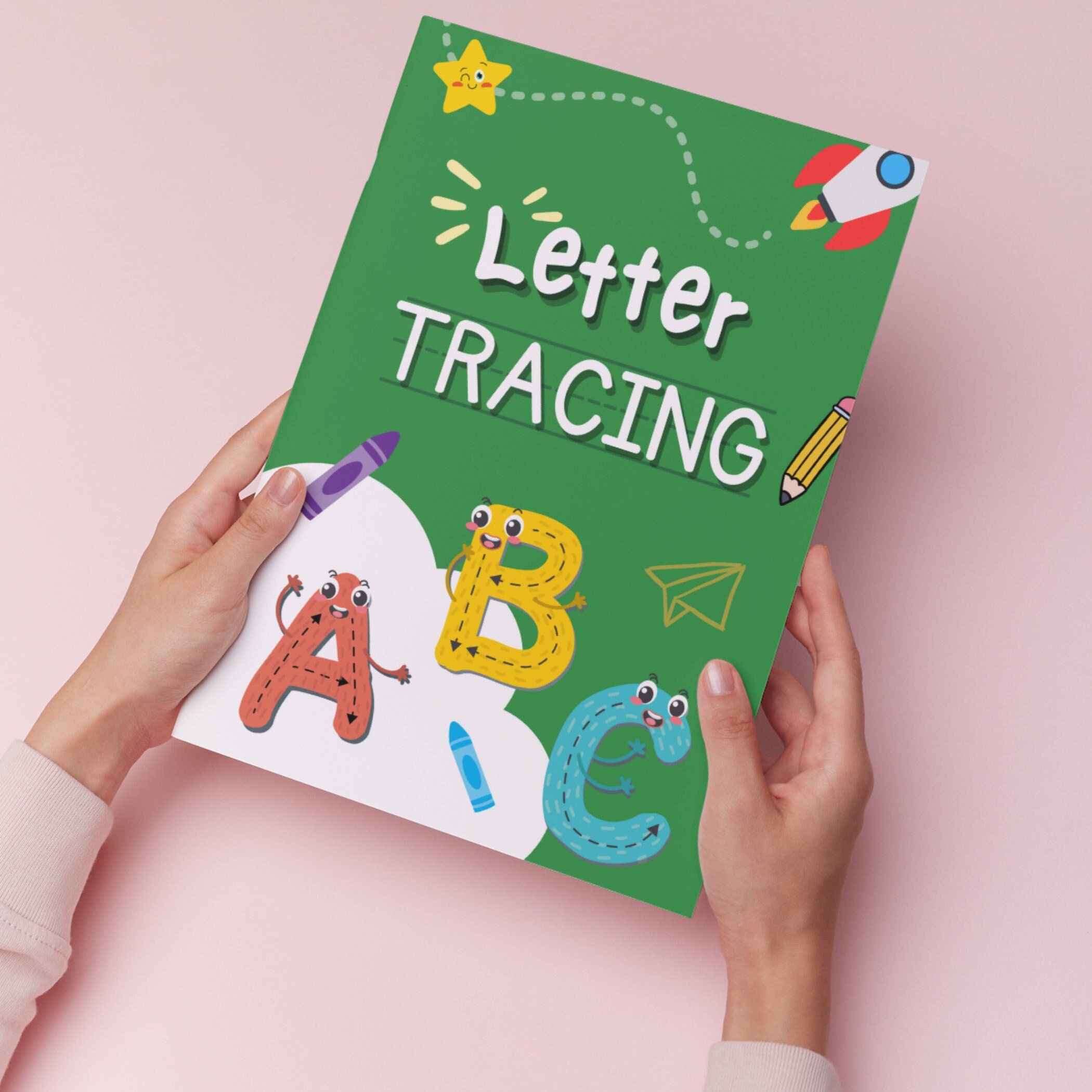 60 Pcs Unique Printable Alphabet Tracing and Writing With Bonus Fun ...