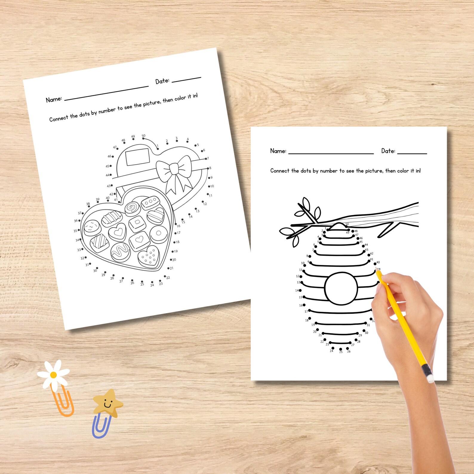 Connect the Dots Worksheet: 50 Pages, Kids Activity Sheets (digital ...