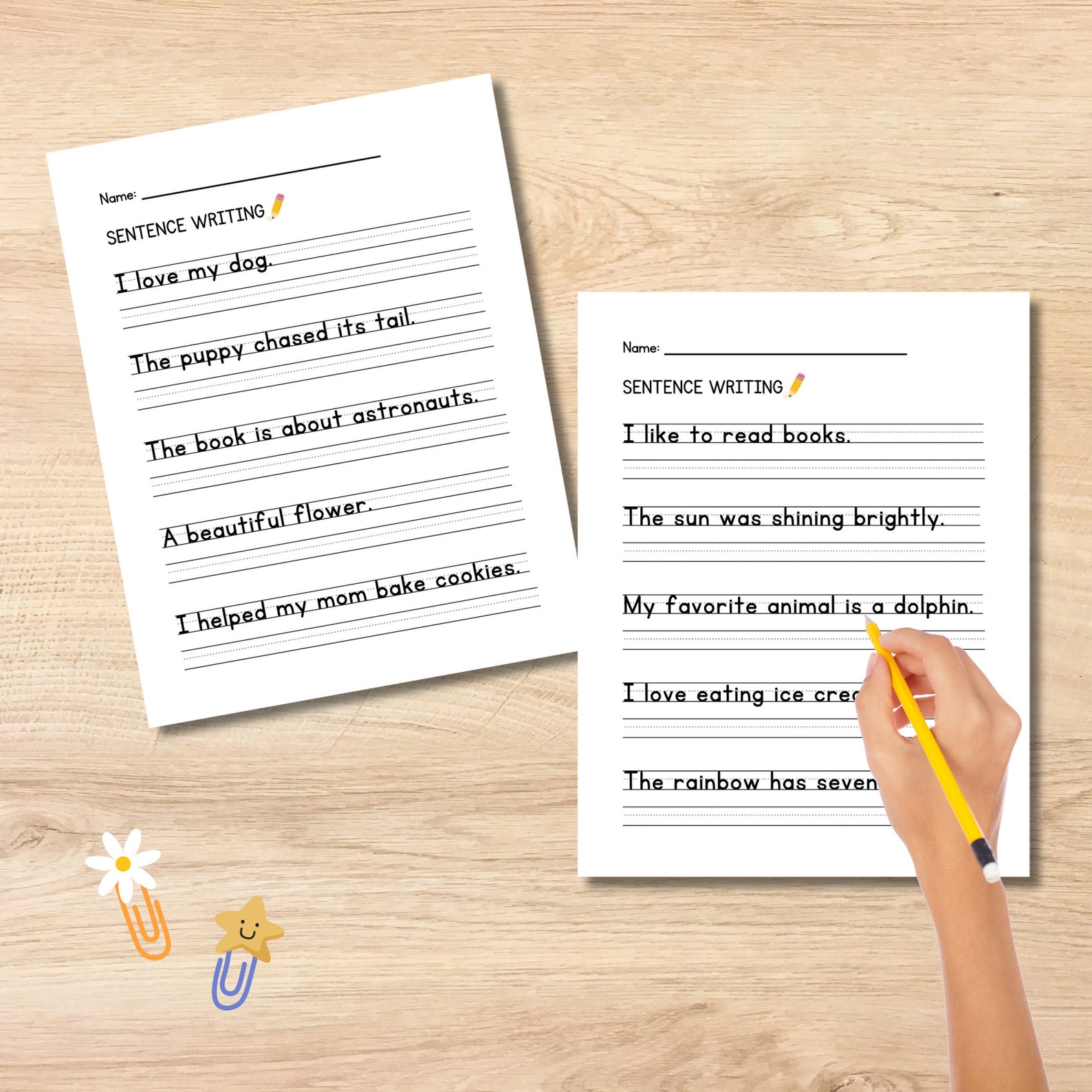 100 Sentence Writing Practice Worksheets, Handwriting Practice Busy ...