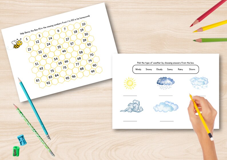 Preschool Pre-k Kindergarten Learning Busy Book 60 Pages Printable ...