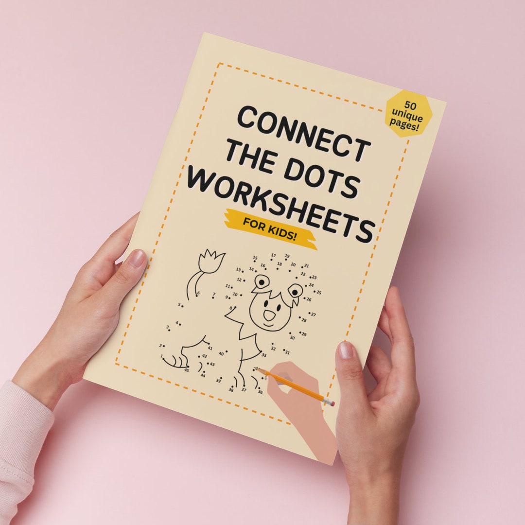 50 Pages Connect the Dots Worksheet, Preschool Kindergarten Coloring ...