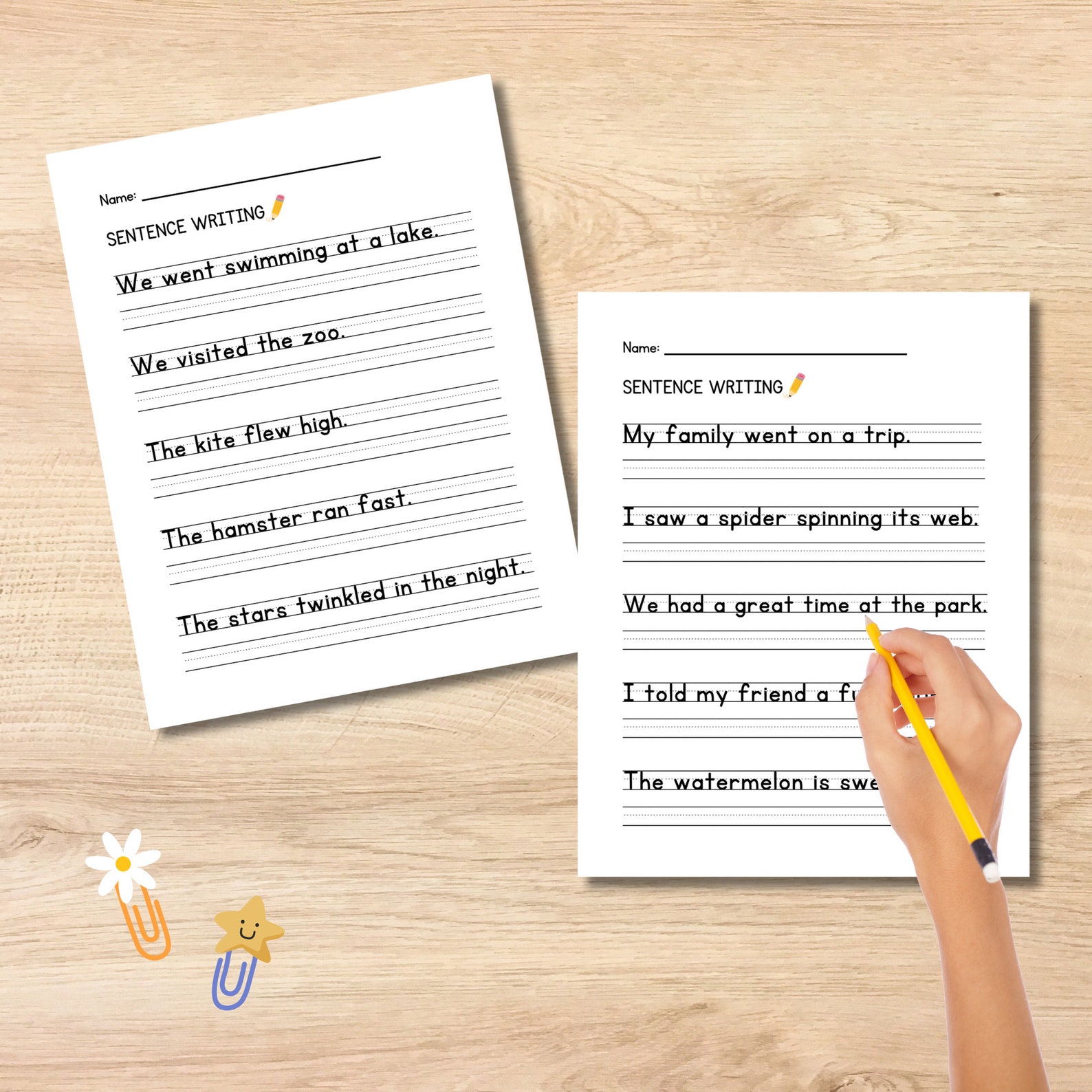 100 Sentence Writing Practice Worksheets, Handwriting Practice Busy ...