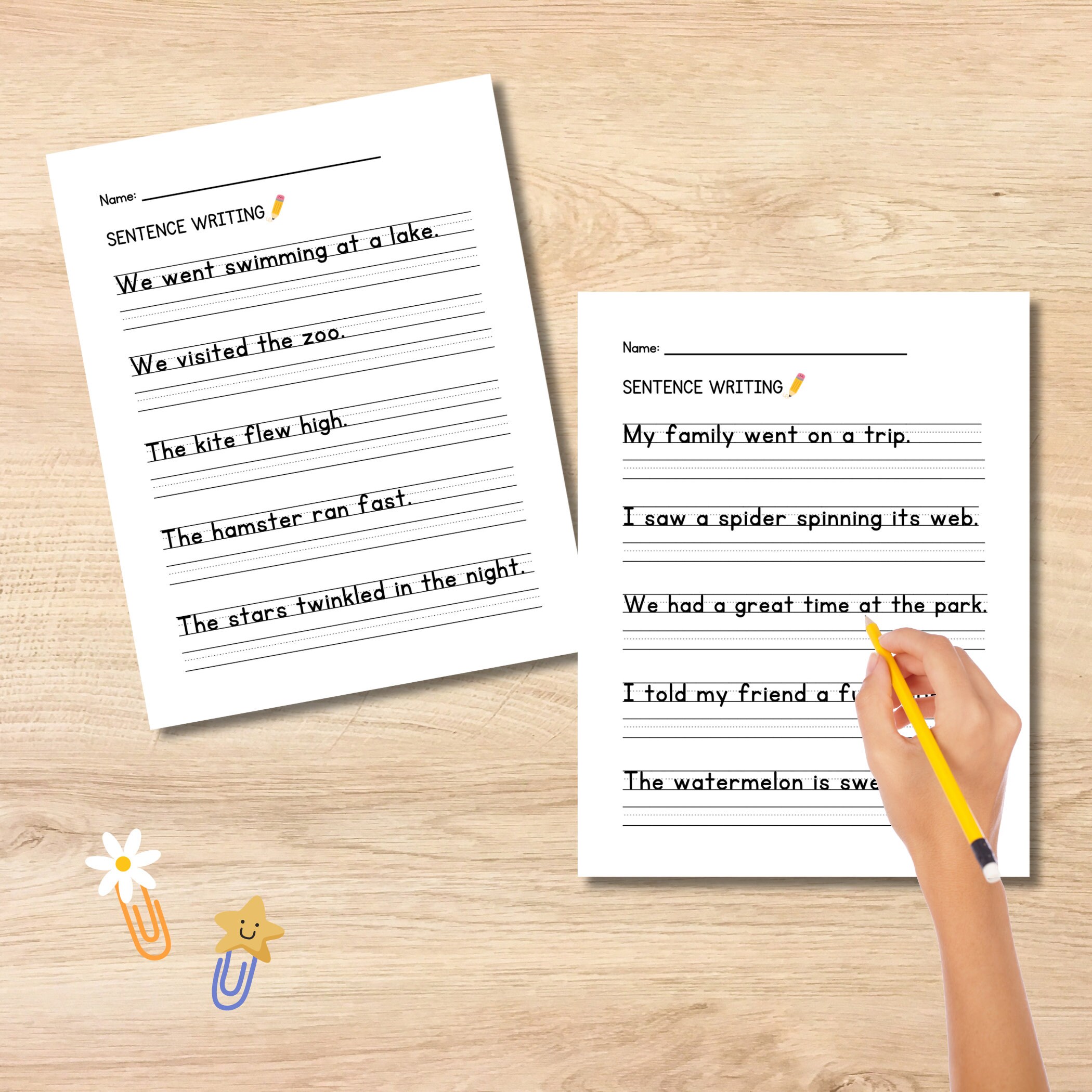 100 Sentence Writing Practice Worksheets, Handwriting Practice Busy ...