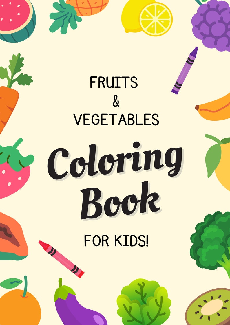 27 Pcs Alphabet Fruits and Vegetables Theme Coloring Sheets | Printable ...