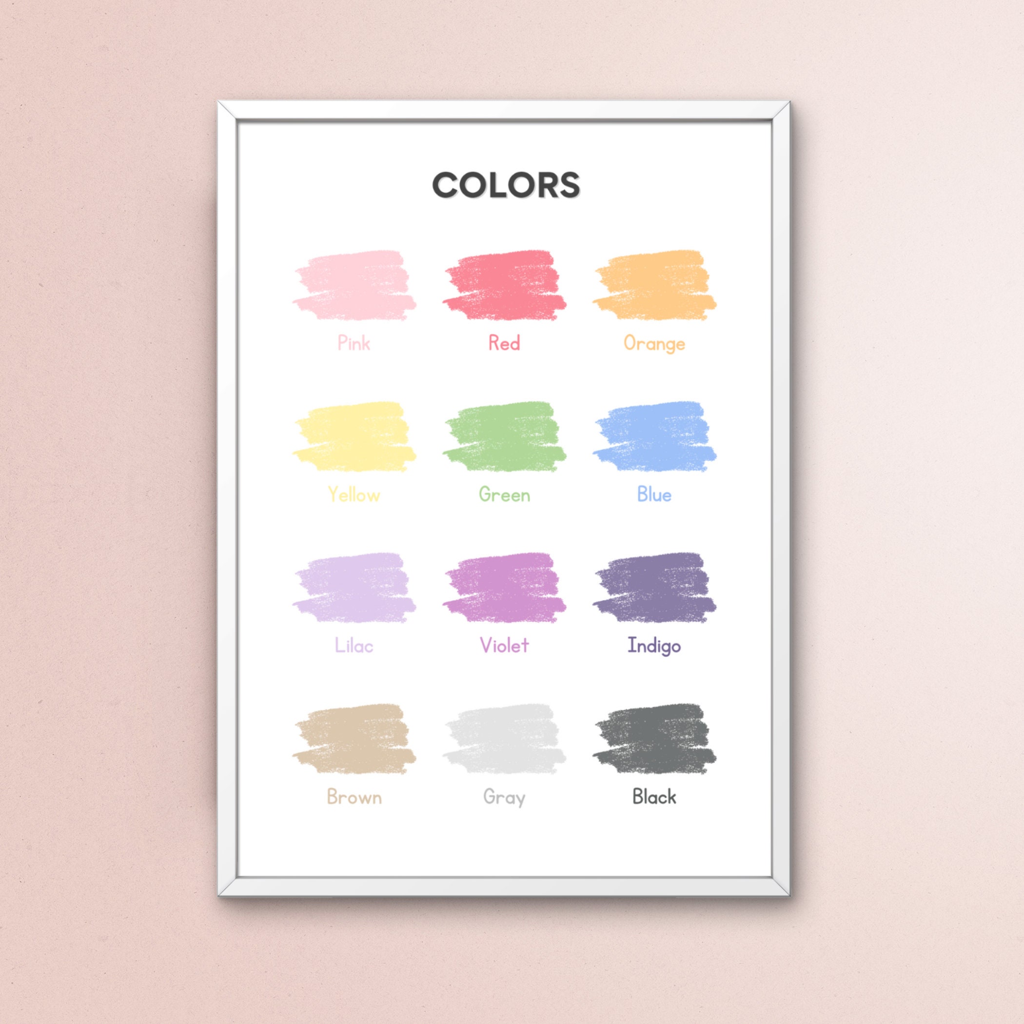 Colors Educational Printable Poster, Montessori, Learn Colors ...