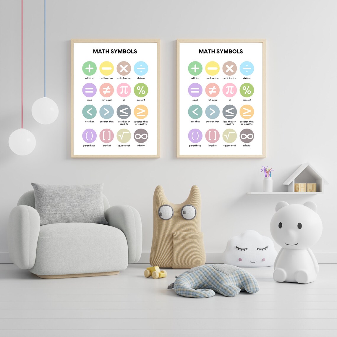 Math Symbols Printable Educational Poster | Math Learning for School ...