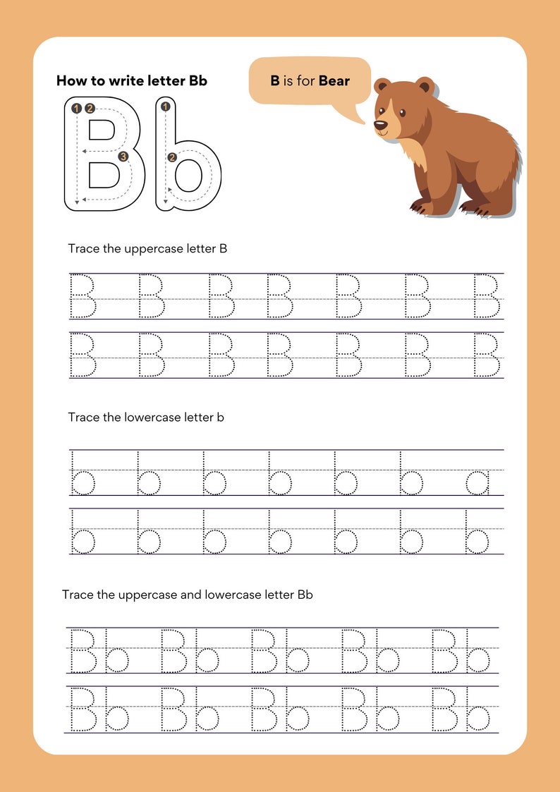 60 Pcs Unique Printable Alphabet Tracing and Writing With Bonus Fun ...