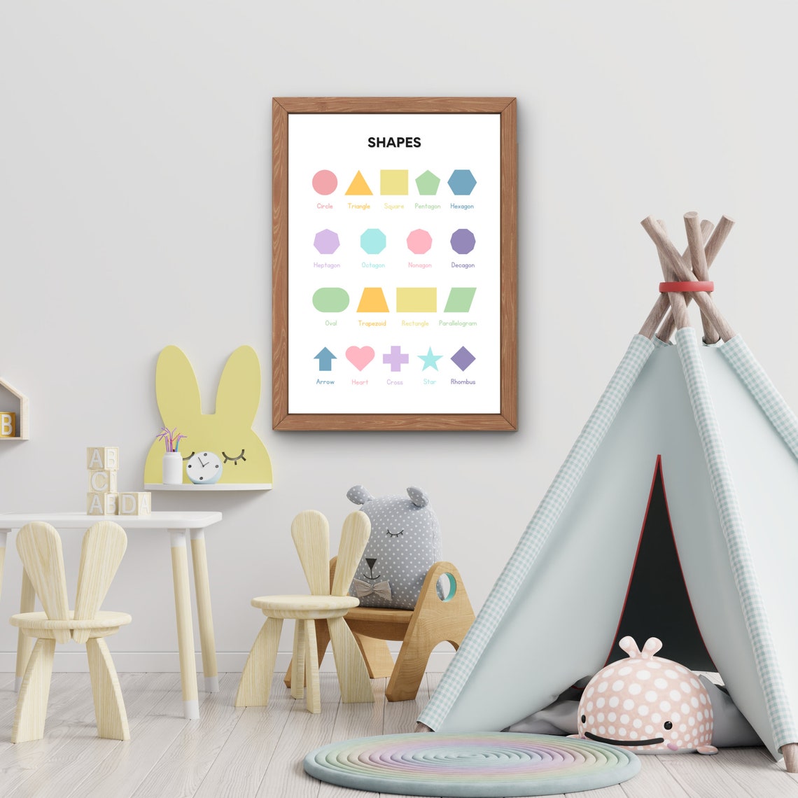 Shapes Poster, Educational Classroom Decor, Educational Wall Art ...
