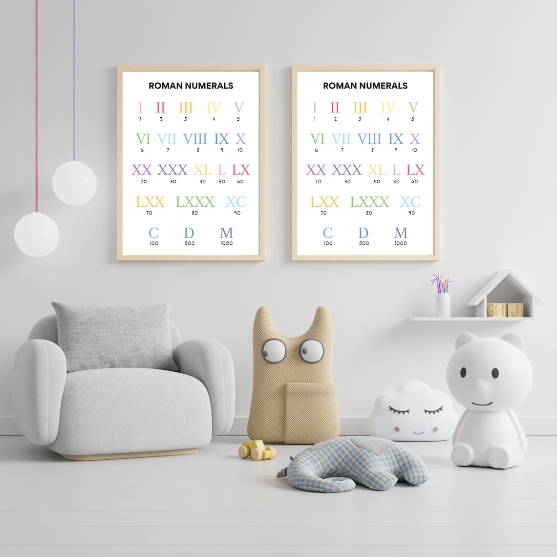 Roman Numerals Educational Math Poster | Roman Numerals Chart ...