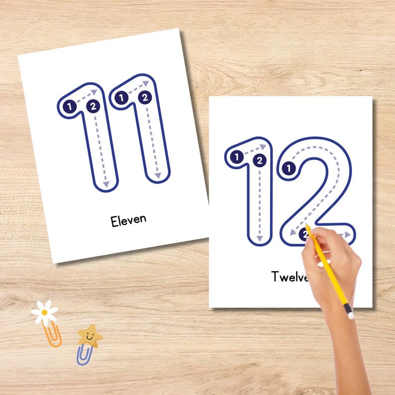 Preschool Number Tracing Worksheet: Handwriting Practice (digital ...