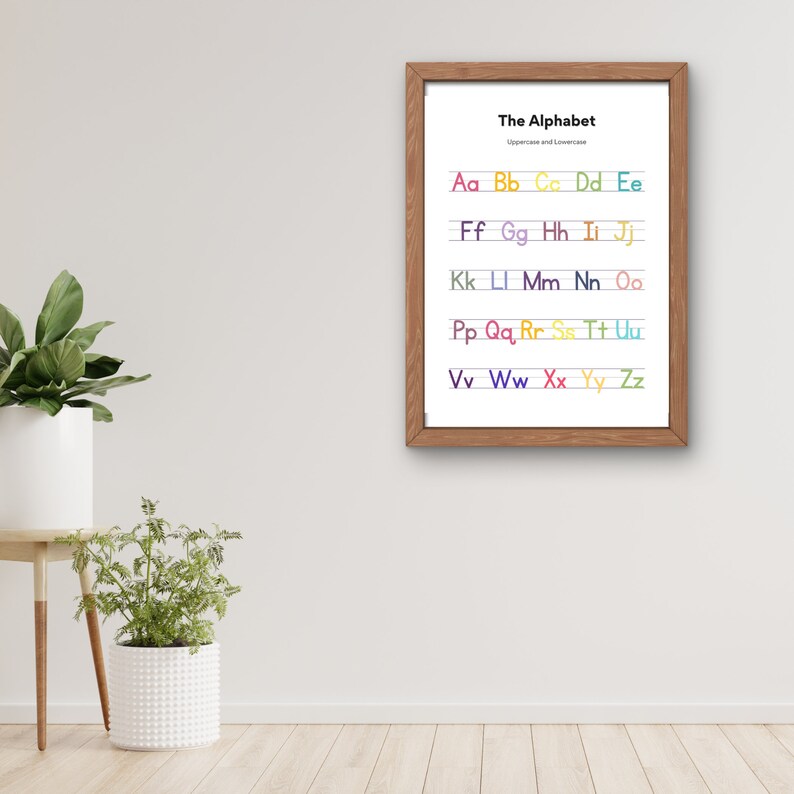 ABC Alphabet Poster Handwriting Chart Imprimible / Arte de pared ...
