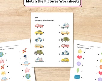 Printable Matching Worksheets, Match the Picture, Kindergarten ...
