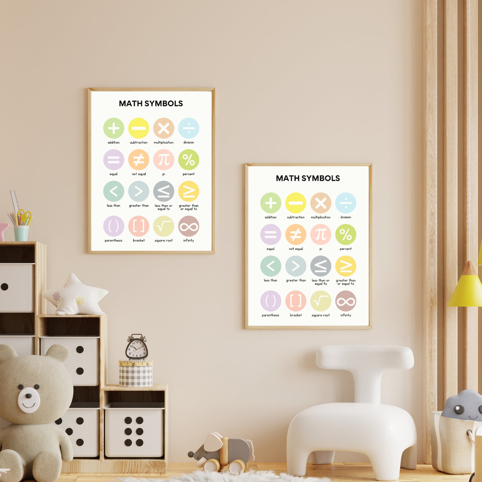Math Symbols Printable Educational Poster | Math Learning for School ...
