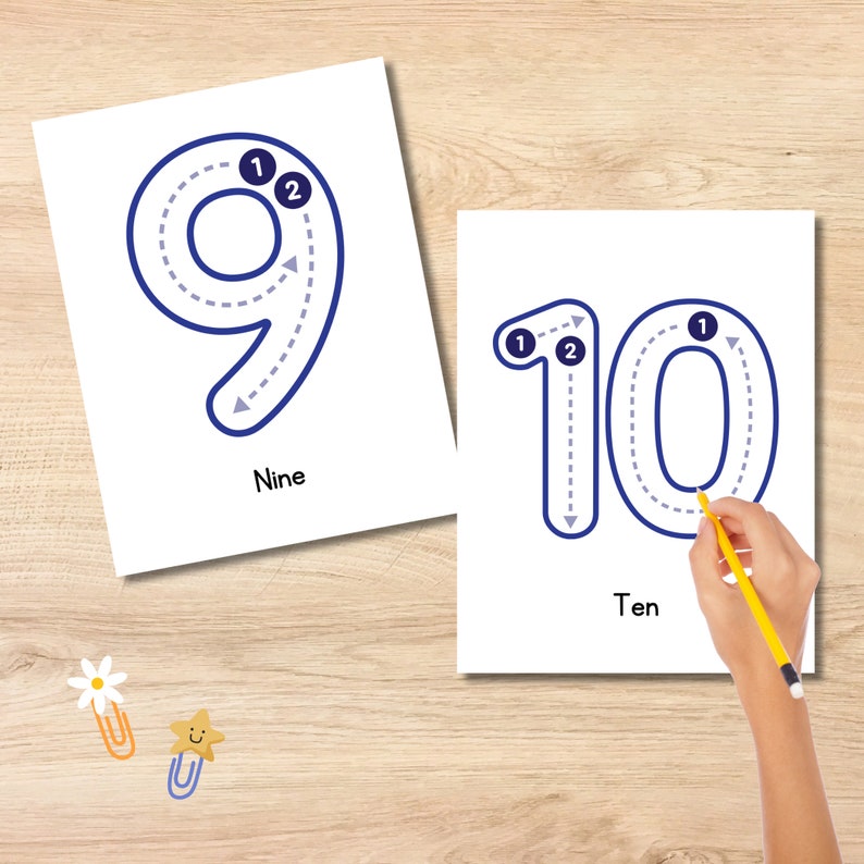 Preschool Number Tracing Worksheet: Handwriting Practice (digital ...