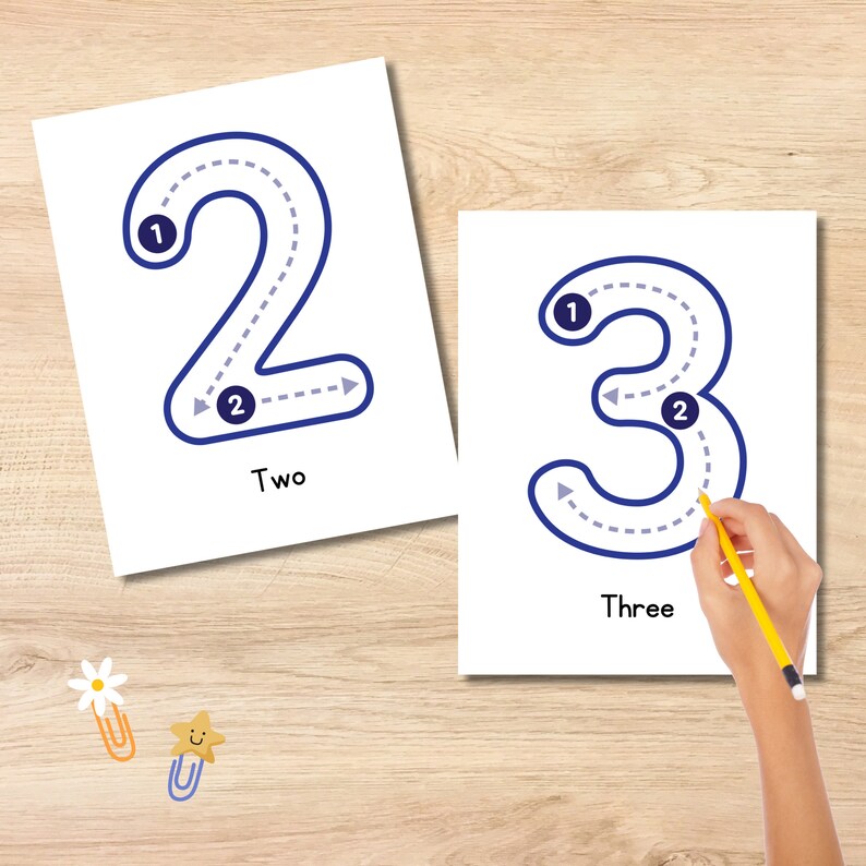 Preschool Number Tracing Worksheet: Handwriting Practice (digital ...