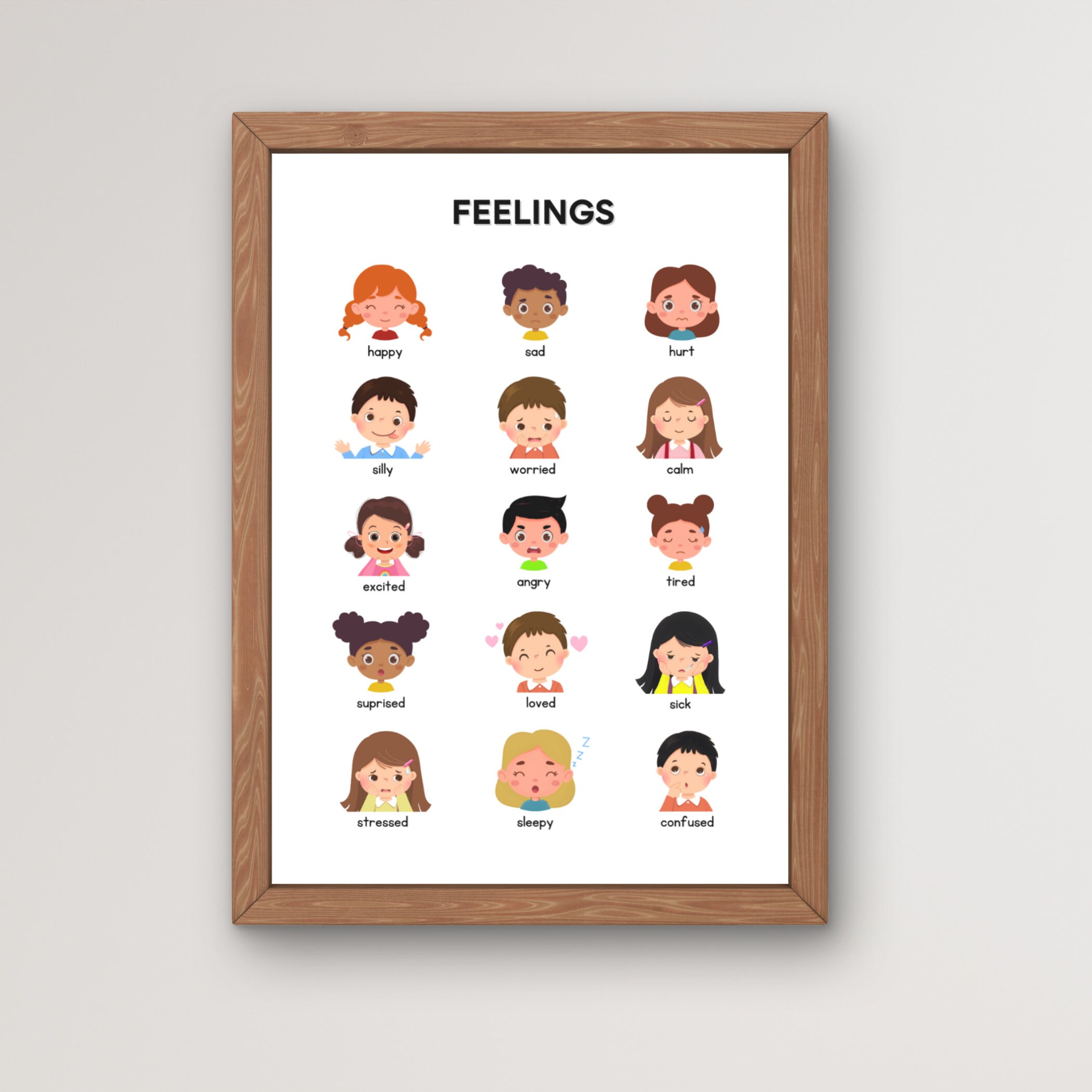 Feelings Educational Poster | Feelings Chart, Emotions Chart, Emotions ...